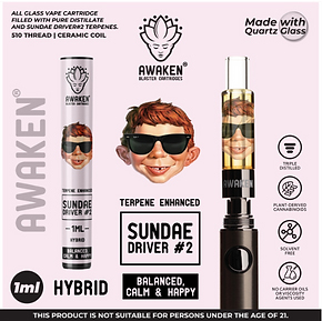Awaken® Vape Blaster Cartridges 1ml - Sundae Driver #2 (Hybrid) | Cannamart